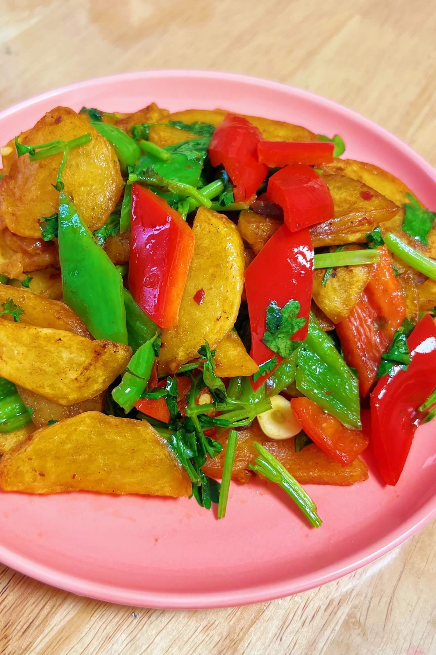 Cilantro Stir-fried Potatoes - My Chinese Home Kitchen